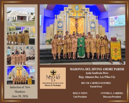 Induction of New Members of MADONNA DEL DIVINO AMORE PARISH UNIT ...